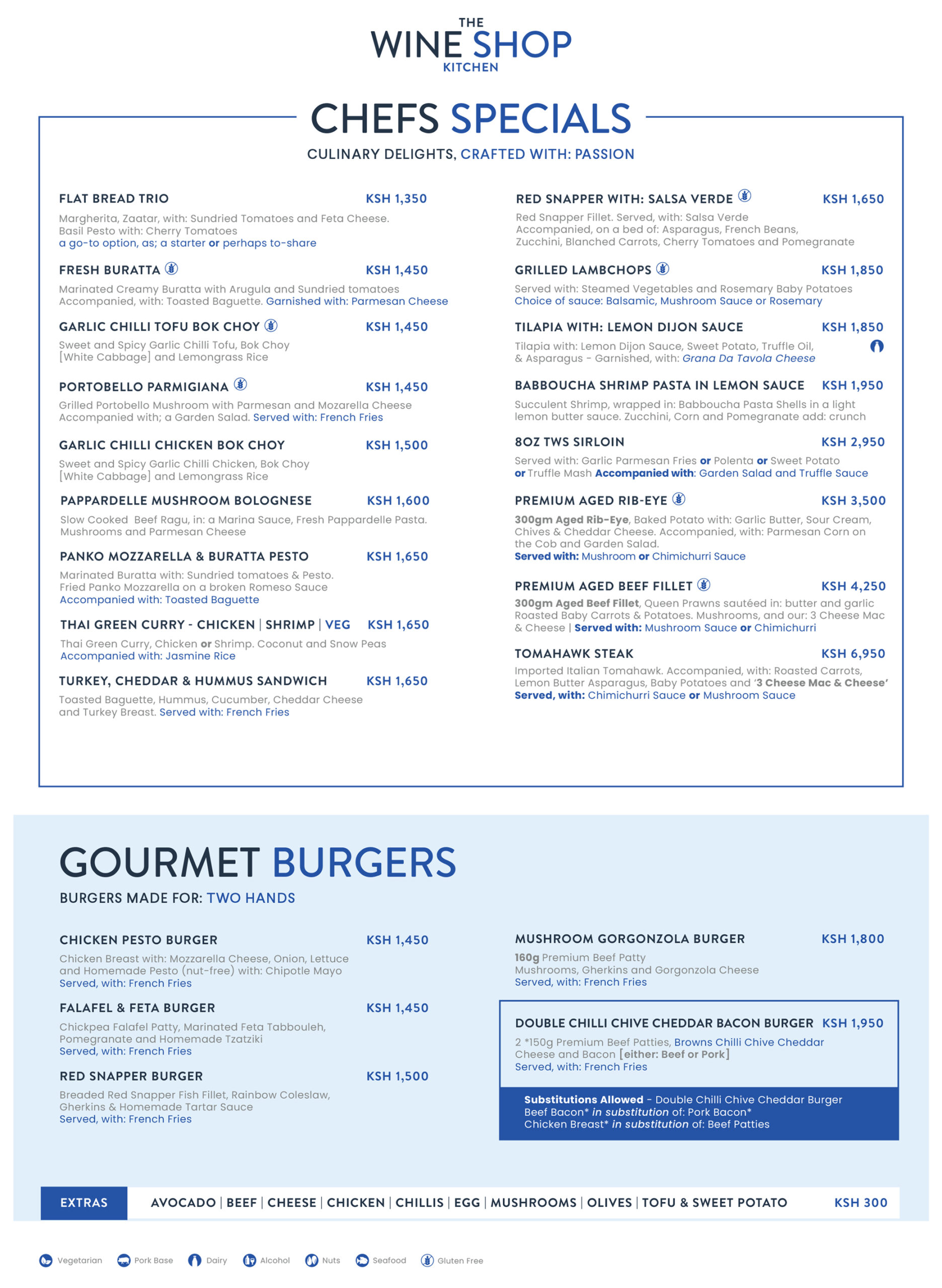 Food & Drink Menu | The Wine Shop Kenya